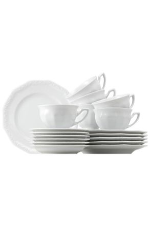 Rosenthal Kaffeeservice Maria weiß, Weiß, Keramik, 18-teilig, 180 ml,180 ml, Essen & Trinken, Geschirr, Geschirr-Sets, Kaffeeservice