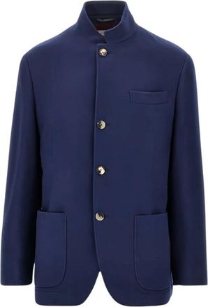 Brunello Cucinelli Homme, Vestes, Bleu, Taille: M Blazer en cachemire