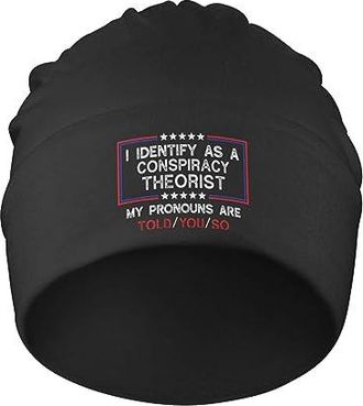 Generic Homme Femme Bonnet dhiver Je MIdentifie comme Un Th&eacute;oricien du Complot. Les Pronoms Vous sont Dits Ainsi. Bonnets De Ski Doux Bonnets Tricot&eacute; Chaud Bo