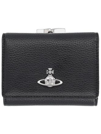 Vivienne Westwood Metal Frame Kiss-Lock Wallet - Black