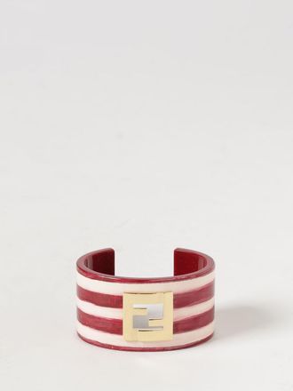 Fendi Bracelet jonc en r&eacute;sine avec monogramme FF et motif &agrave; rayures