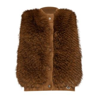 Moncler Gilet - Femme - Vestes - Brun - Taille: 38 FR