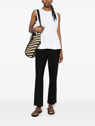 Vince Elasticated Waistband Cropped Trousers - Black