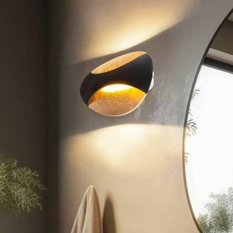 Globo Lighting Applique murale led en or noir, lampe de couloir, lampe descalier, lampe de salon, 6W 230lm blanc chaud, LxH 21x15 cm