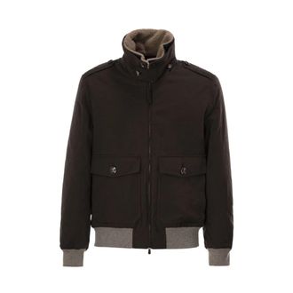 Brunello Cucinelli Bomberjacke aus gewachster Techno-Baumwolle - - Jackets - Herren - Braun - XL
