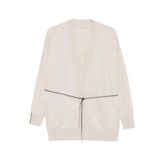PESERICO Beiger Cardigan mit Bindung - - Knitwear - Damen - Beige - XL
