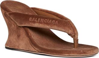 Balenciaga Gaeta Wedge Sandals - Beige