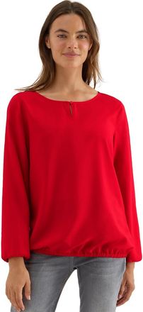 Cecil Damen 3411876 Bluse in Unifarbe, Fiery red, X-Large