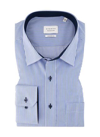 Eterna Herren Hemd blau Baumwolle