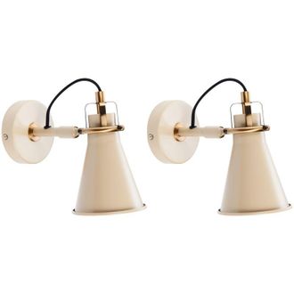 Beliani Wandlampe 2er Set MOYOLA verstellbar Metall Beige