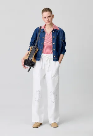 Claudie Pierlot Baggy-Jeans mit Stickerei