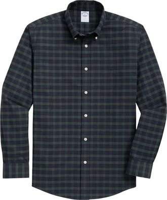 Brooks Brothers Homme, Chemises, Multicolore, Taille: M Chemise Oxford Stretch &agrave; Carreaux Coupe Slim Non-Iron avec Col Boutonn&eacute;
