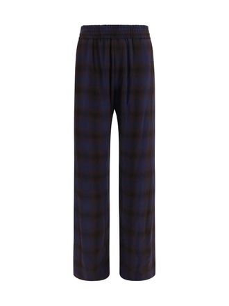 Dries Van Noten Mens Trousers Checked Brown Viscose
