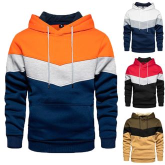 Generic Hoodie Herren Pullover Langarm Sweatjacke Kapuzenpullover Farbblock Sweatshirt