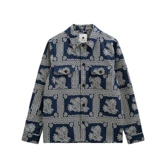 Anerkjendt Akoscar Flower Overshirt - - Shirts - Herren - Blau - XL