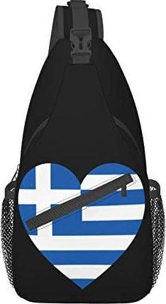 Generic Sac &Agrave; Bandouli&egrave;re JAime Le Drapeau Grec Sac De Voyage &Agrave; Bandouli&egrave;re Multifonctionnel Avec Bretelles R&eacute;glables Sacs De Poitrine, Pour Excursion, Campin