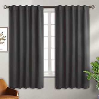 BGment Stangentasche und Schlaufe auf der Rückseite, Verdunkelungsvorhänge für Schlafzimmer - wärmeisolierte Raumverdunkelungsvorhänge für Wohnzimmer, 2 Fens