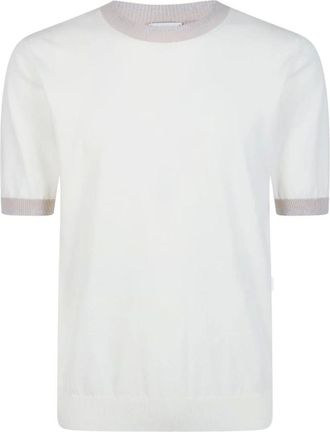 Eleventy Homme, Pulls, Blanc, Taille: XL Maglia Girocollo Mezza Manica