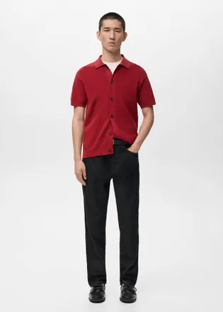 Mango Chemise maille coton rouge - Homme - XL - MANGO MAN
