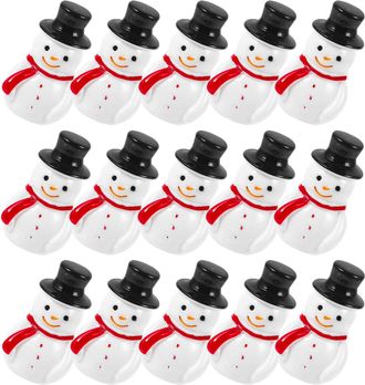 Angoily OUNONA 36 St&uuml;ck Teiliges Miniatur Weihnachts schneemann Figuren aus Langlebigem Resin Niedliche Kleine Schneem&auml;nner f&uuml;r DIY Mikrolandschaft Puppenhaus