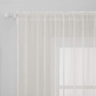 Miulee 2 Panneaux Couleur Pure Rideaux No&euml;l De Fen&ecirc;tre Transparents Lisse &Eacute;l&eacute;gant Panneaux Voile De Fen&ecirc;tre/Rideaux/Traitement pour Chambre Salon Tige de Poc