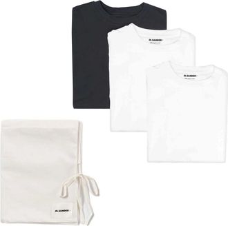 Jil Sander Homme, Tops, Blanc, Taille: XL Lot de 3 T-shirts &agrave; Manches Longues