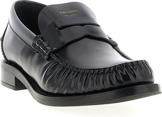 Prada Brushed Leather Loafer - Black