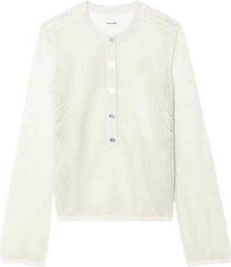 Zadig&Voltaire Femme, Pulls, Blanc, Taille: 36 FR Pull en maille ajour&eacute;e Mandala