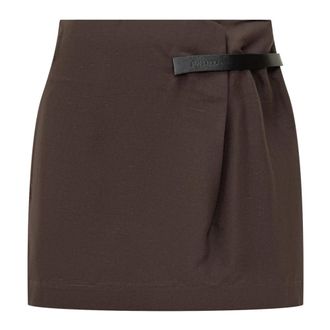 J.W.Anderson Leather Tab Mini Skirt - - Skirts - Damen - Braun - S