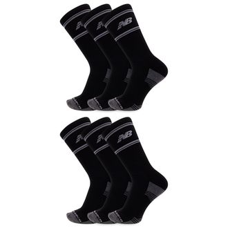 New Balance Unisex Performance Cushioned Socks-6 & 12 Pairs-Moisture Wicking Crew, Schwarz (6 Paar), X-Large