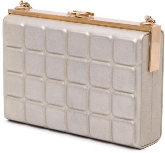 Chanel Hobo Bags - Chocolate Bar Metallic Lambskin Frame Clutch with - Gr. unisize - in Gold - f&uuml;r Damen