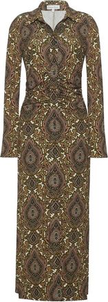 Cara Cara robe mi-longue fronc&eacute;e &agrave; motif cachemire - Vert