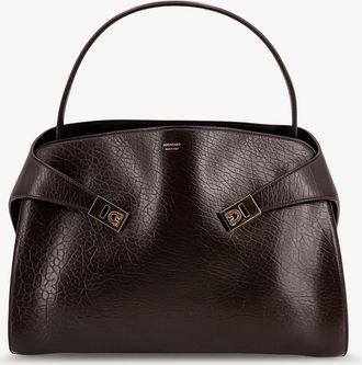 Ferragamo Hug leather shoulder bag with logo on the front - FERRAGAMO - gender_Woman