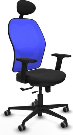 Piqueras y Crespo B&uuml;rostuhl mit R&uuml;ckenlehne und 2D-Armlehnen, h&ouml;henverstellbare Lendenwirbelst&uuml;tze und festes Kopfteil, ausgestattet mit Syncro/Traslack und eingespritz