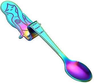 Generic Cuill&egrave;re &agrave; caf&eacute; en acier inoxydable 304 en forme de sir&egrave;ne avec long manche pour caf&eacute;, sucre, dessert, ap&eacute;ritif, assaisonnement, bistrot, ustensiles d