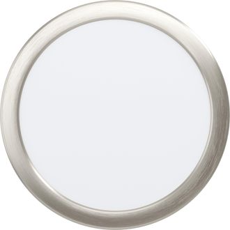 Eglo LED Deckenleuchte Fueva 5, &Oslash; 21 cm, 1 flammige Aufbauleuchte aus Stahl und einer Kunststoff Leuchtfl&auml;che, Deckenlampe in Nickel-Matt, Wei&szlig;, LED Aufbau