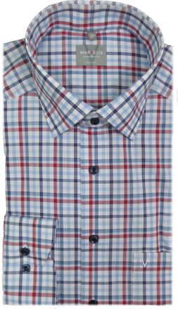 Marvelis Hemd Comfort Fit rot/blau/Weiss Karo 7032.74.35, Kragenweite:44