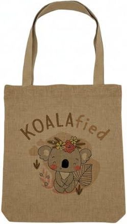 Fabulous Sac Shopping Tote Bag Aspect Lin - Koala Koalafied Cute Kawaii Drawing Illustration - Sac de Courses Toile Epaisse 360g Beige Naturel Cabas Port&eacute; Epau