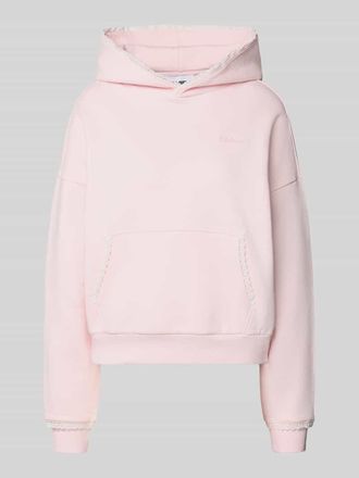 Review Hoodie mit H&auml;kelspitzenbesatz