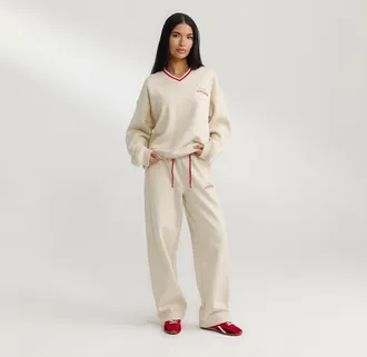 Lounge Pull &agrave; Col en V - Flocon dAvoine - XXL