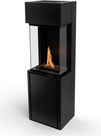 Planika Planika - Arcticon BEV Bioethanol-Kamin ohne Abzug, Fernbedienung, echte Flamme, Panorama-Design - Schwarz