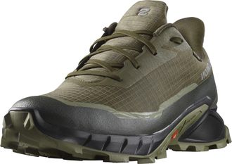 Salomon Alphacross 5 Gore-Tex wasserdichte Herren Trail-Laufschuhe, Outdoor-bereit, Wasser- und Wetterschutz, Anhaltender Komfort, Olive Night, 48