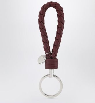 Bottega Veneta Bordeaux Intrecciato leather key ring