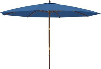 vidaXL Parasol de jardin avec m&acirc;t en bois bleu azur&eacute; 400x273 cm vidaXL