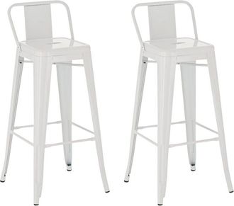 Clp Lot de 2 Tabourets de bar Mason Blanc