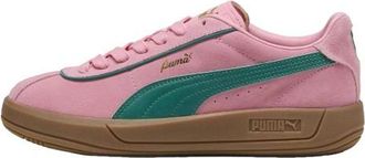Puma Club Klassika Sneaker f&uuml;r Damen, Leder, niedrig geschnitten (Gr&uuml;n/Pink)