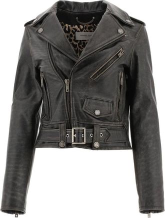 Golden Goose Femme, Vestes, Noir, Taille: 38 FR Veste Biker en Cuir