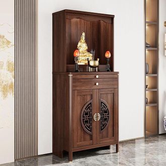 Generic Buddha-Schrein, Altartisch, pers&ouml;nlicher Meditationstisch aus Massivholz, Buddha-Nischenschrank mit Stauraum