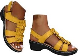 Generic Sandales orthop&eacute;diques pour femme - Bout ouvert - Avec soutien de la vo&ucirc;te plantaire - Sandales compens&eacute;es - Chaussures de marche d&eacute;t&eacute; - Chaussures de