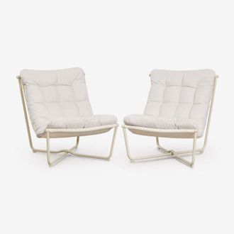 Sklum Pack mit 2 Gartenst&uuml;hlen aus Stahl Zaylon Beige Tapioca